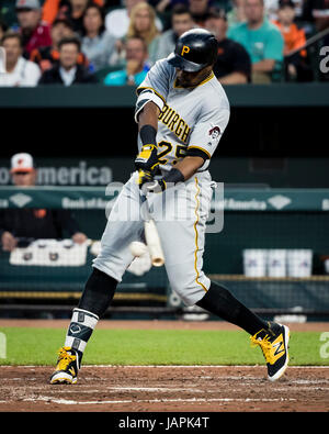 Pittsburgh Pirates' Gregory Polanco, left, celebrates his run-scoring ...
