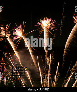 beautiful firework over stadium with sky at night Stock Photo - Alamy