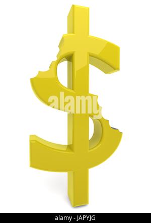 a yellow euro sign with two bites Stock Photo - Alamy