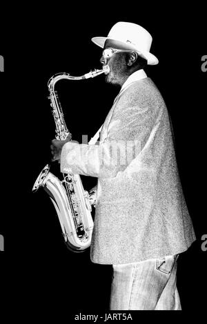 white middle aged male saxophonist jazz ska band Lambeth Country Show ...