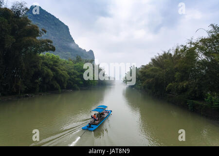 Karst peaks in Xingping Town and the Li River known as Lijiang River ...