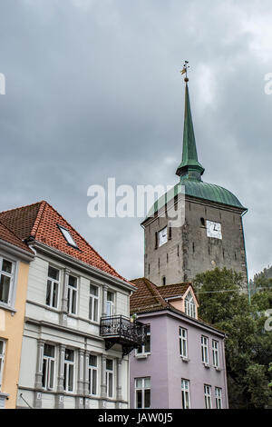 Clock tower, Bergen, Norway Stock Photo - Alamy