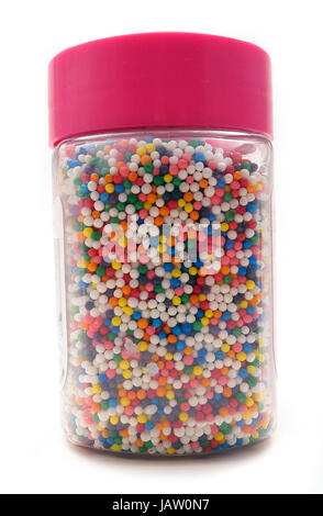 Jar of Colorful Sugar Sprinkles in Glass Bottle. Confectionery Stock ...