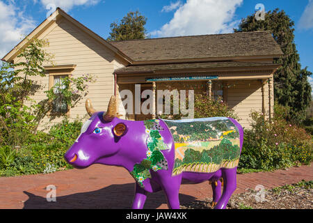 Cow Parade, Cambria Historical Museum, Cambria, California Stock Photo ...