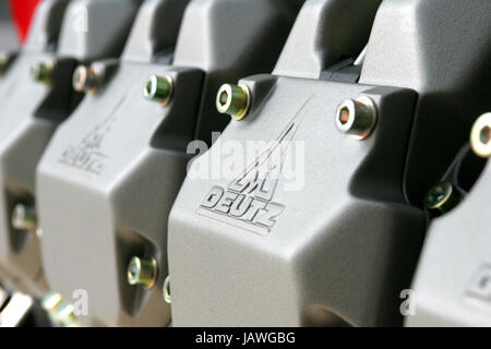 Engine block with Deutz logo, Cologne, Germany, 27th March 2017 Stock ...