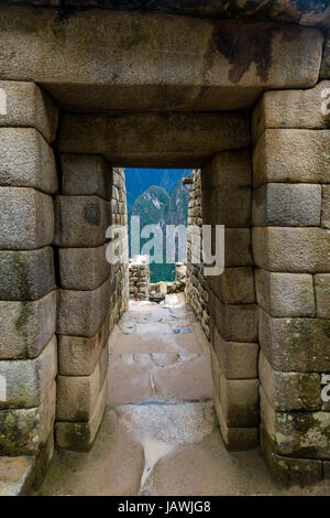 doorway of the temple of Machu Picchu, Peru Stock Photo - Alamy