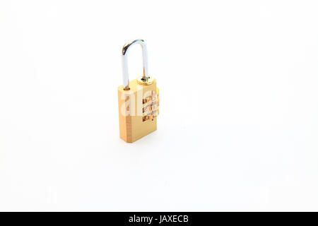 locked metallic numeric padlock isolated on white Stock Photo - Alamy