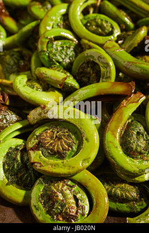 pan fried fiddleheads Stock Photo - Alamy