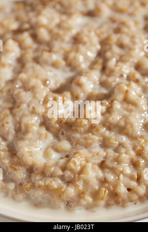 a bowl of cooked organic, pinhead, oatmeal Stock Photo - Alamy