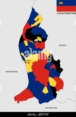 Very big size liechtenstein political map with flag Stock Photo - Alamy