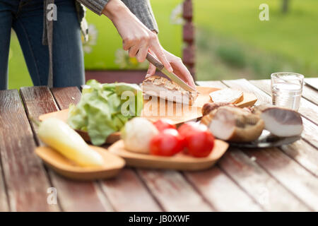 Summer breakfast. Diet and healthy food. Baked omelet with tomatoes on ...