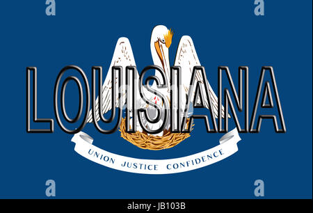 Flag of Louisiana. Banner and patriotic symbol. Official colors. Flat ...