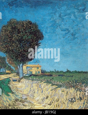 Vincent van Gogh, A Lane near Arles, landscape painting in oil on ...
