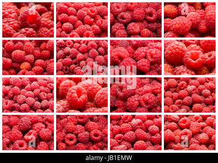 Many fresh red raspberries making beautiful background Stock Photo - Alamy
