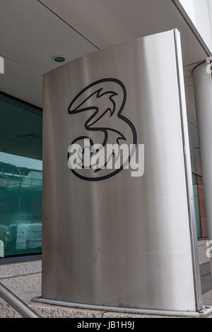 3 Mobile logo outside Dublin headquarters Stock Photo - Alamy