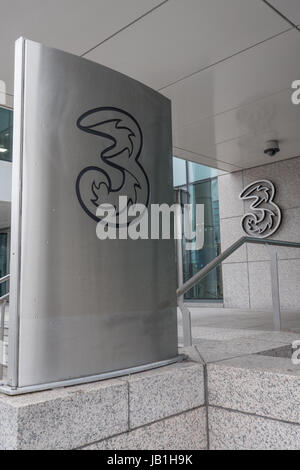 3 Mobile logo outside Dublin headquarters Stock Photo - Alamy
