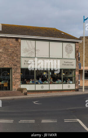 Neptune Fish & Chip restaurant, Seahouses, Northumberland UK Stock ...