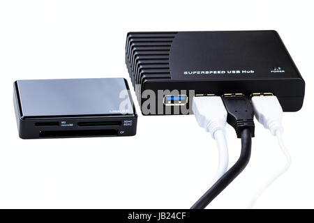 USB-Hub card reader isolated on white background Stock Photo - Alamy