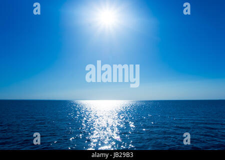 Transparent and calm Mediterranean sea with shining pattern of waves ...