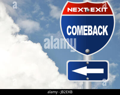 Street Sign the Direction Way to Comeback Stock Photo - Alamy