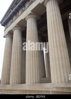 The Parthenon Temple reconstruction, from the Acropolis in Athens ...