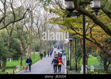 Su causeway, West Lake, Hangzhou, China Stock Photo - Alamy
