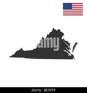 Virginia state map. US state map. Virginia outline symbol. Vector ...