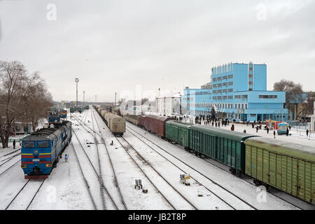 Kazakhstan, Aktobe, railway, station, train, railroad, transportation ...
