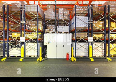 Control Box for Mobile Shelving System in Warehouse Stock Photo - Alamy