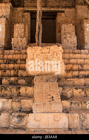 EKʼ BALAM, Mexico — El Trono (The Throne), also known as the Acropolis ...