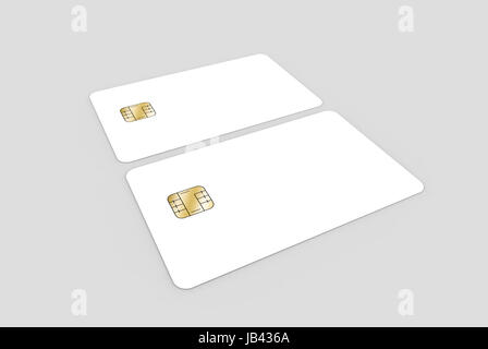 two blank chip cards, can be used as design elements, isolated light ...