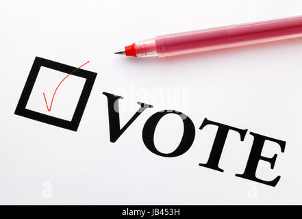 Filled check boxes with word VOTE Stock Photo - Alamy