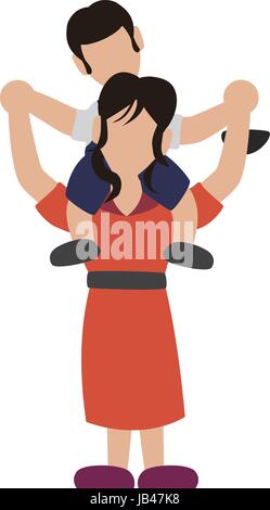 mom faceless son Stock Vector Image & Art - Alamy