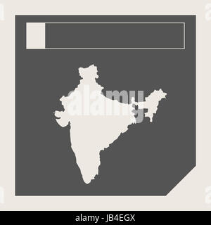 India map button in responsive flat web design map button isolated with ...