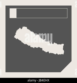Nepal map button in responsive flat web design map button isolated with ...