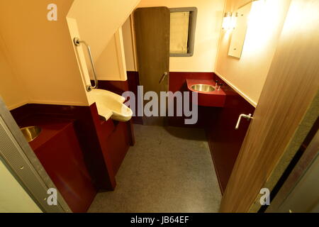 Washroom of B314 replica interior at the Foynes seaplane museum in ...