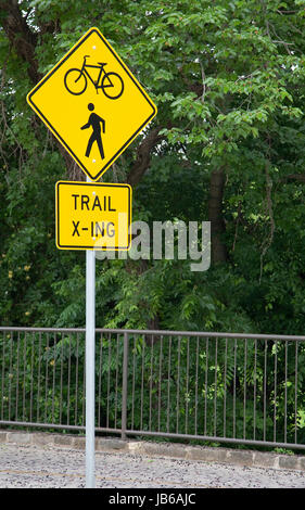 Traffic sign for walkers. Pedestrian path Stock Photo - Alamy