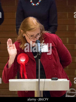 Labour's MP for Kensington, Emma Coad, asks a question after a ...