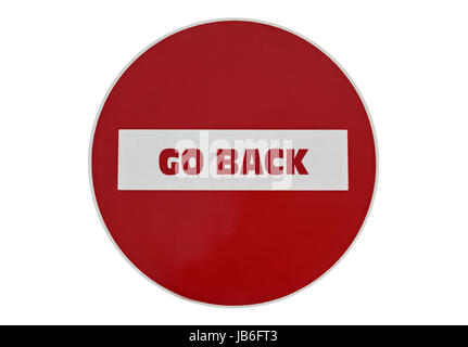 Wrong Way Go Back traffic warning sign at the exit to a tunnel in ...