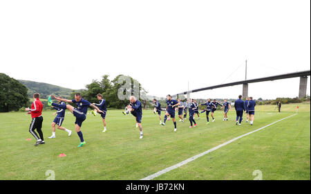 Scotland players during a training session at the Strathclyde stadium ...