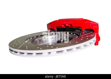 Mechanism of automobile disc brakes system isolated on white Stock ...