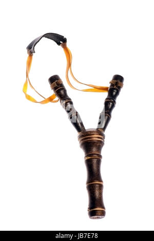 Color shot of a vintage slingshot, on white Stock Photo - Alamy