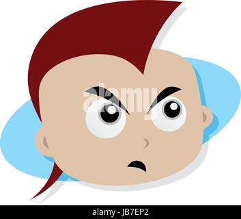 Adorable and amazing cartoon superhero head in classic expression ...