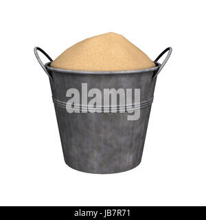 3D digital render of a pail full of sand isolated on white background ...