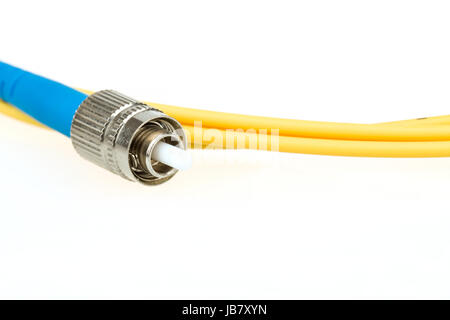 blue fiber optic SC connector Stock Photo - Alamy
