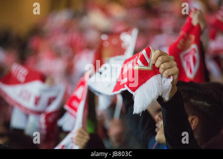 AS Monaco supporters, fans watching their soccer team play against ...