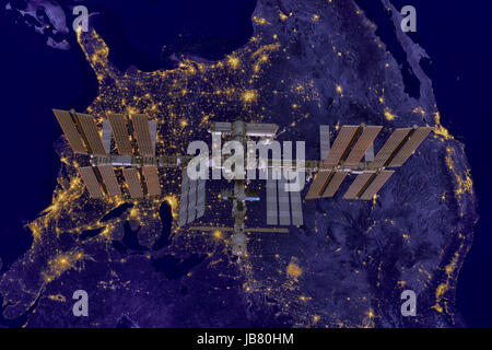 International Space Station over USA Stock Photo - Alamy