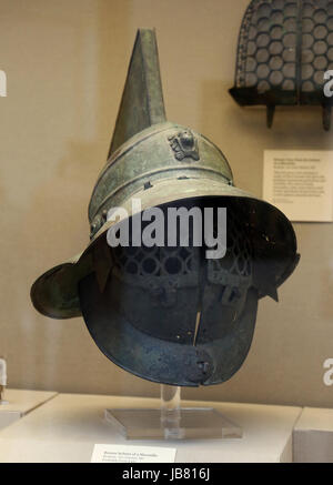 Murmillo helmet. Ancient roman gladiator reconstruction. Isolated over ...