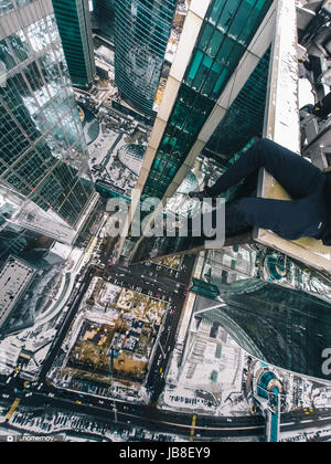 MOSCOW, RUSSIA: HEART-STOPPING pictures and video show the moment a group of fearless daredevils ...