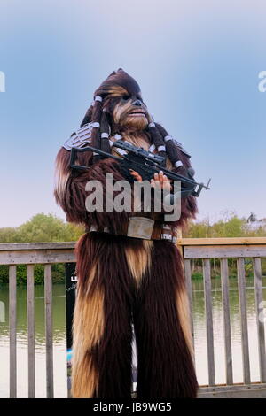 Cosplay Wookie Tarfful character from Star Wars with crossbow and ...
